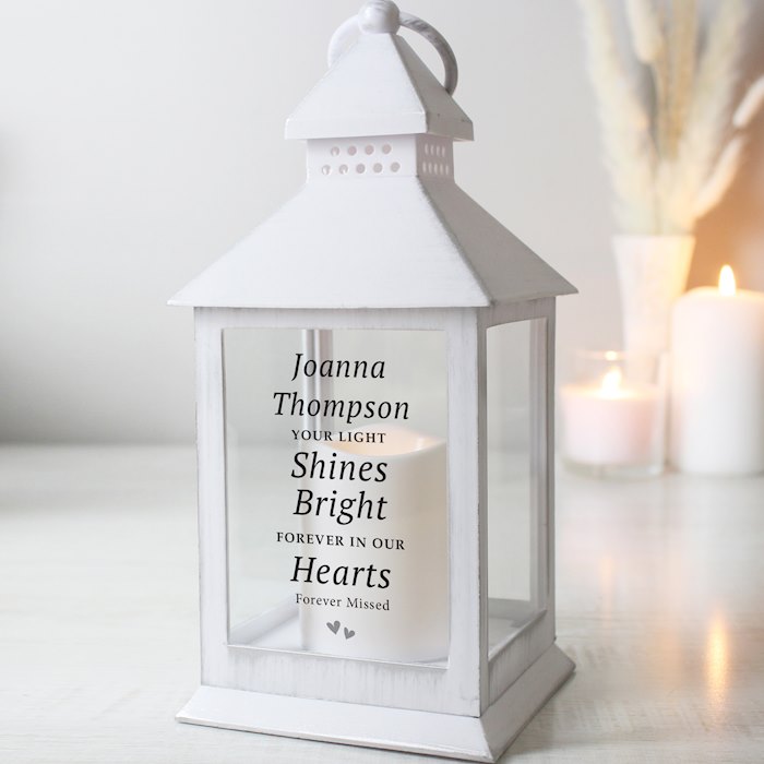 Personalised 'Your Light Shines Bright' White Lantern | SpecialMoment.co.uk