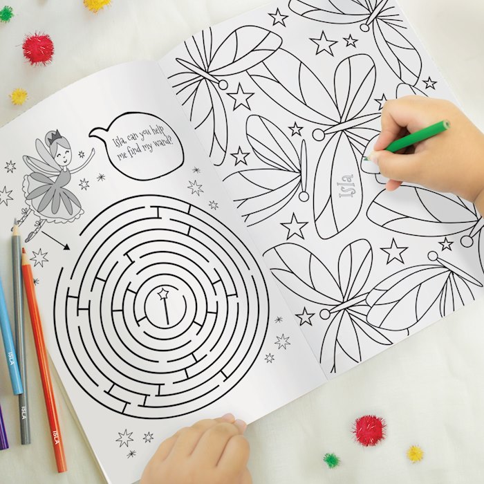 Personalised Princess & Unicorn Colouring Book with Pencil Crayons ...