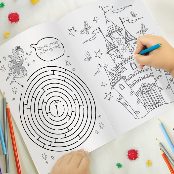 Personalised Princess & Unicorn Colouring Book | SpecialMoment.co.uk