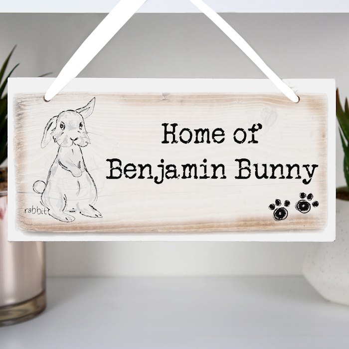 Personalised Rabbit Wooden Sign | SpecialMoment.co.uk