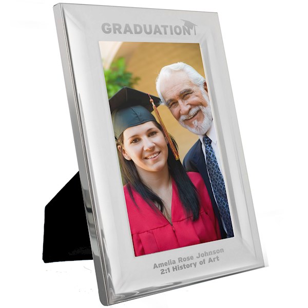 Personalised Silver 4x6 Graduation Photo Frame | SpecialMoment.co.uk