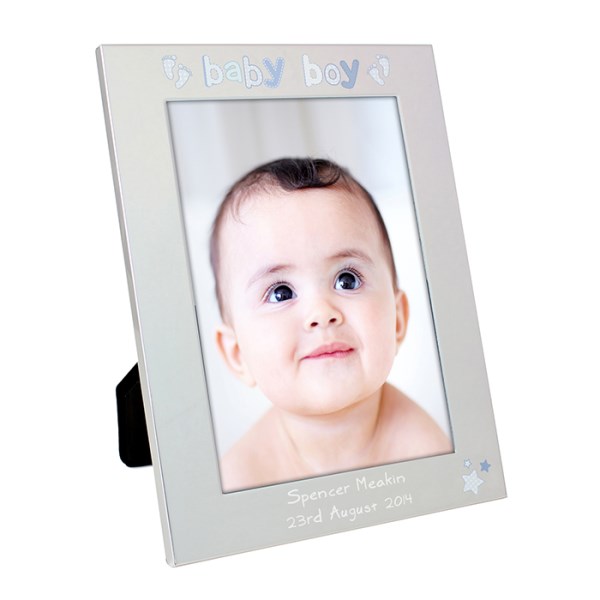 Personalised Silver 5x7 Baby Boy Photo Frame | SpecialMoment.co.uk