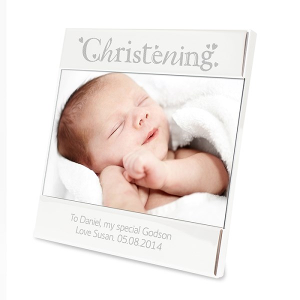 Personalised Silver Christening Square 6x4 Photo Frame | SpecialMoment ...