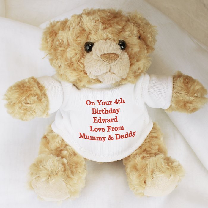 Personalised Teddy Message Bear Red Message