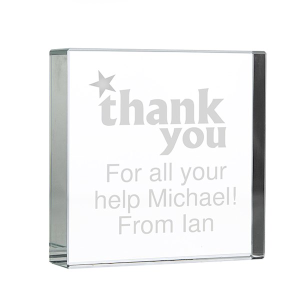 Personalised Thank you Crystal Token | SpecialMoment.co.uk